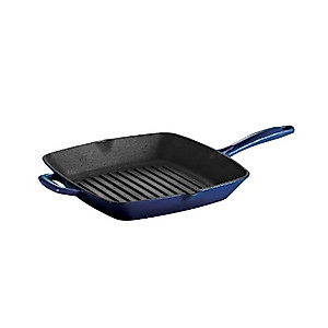 Tramontina Grill Pan Enameled Cast Iron 11-Inch, Gradated Cobalt, 80131/063DS