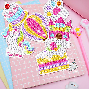 kungerlly 15 PCS Arts and Crafts GEM Keychains for Kids Ages 8-12,Diamond Painting Keychains Kits by Number,Mosaic Toys and Gifts for Girls Ages 3-5 4-6 6-8 (Unicorn Donut Set)