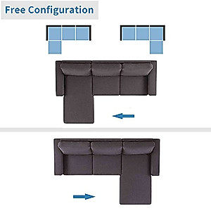 Tulib Reversible Sectional Sleeper Sofa with Storage Chaise, L-Shape 3 Seat Velvet Corner Couch with Pulled Out Bed, for Living Room, Office, 83 Dark Gray