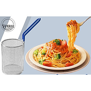 Sunrise Kitchen Supply Stainless Steel Pasta Boil Basket (2, 5" D x 9" H)