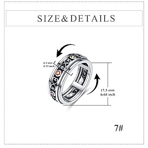 Fidget Rings for Anxiety for Women Sterling Silver Chakra CZ Rings 7