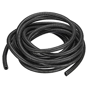 DMiotech 10mmx7mmx5m PP Split Corrugated Tubing Indoor Outdoor Wire for Wrap Tidy Office Garden
