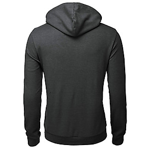 H2H Mens Basic Pullover Hoodies Sweatshirt Long Sleeve Kanga Pocket CHARCOAL US M/Asia L (CMOHOL050)