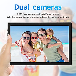 Zyyini 10.1 Inch Tablet for Android 12, 12GB RAM 256GB ROM, Dual SIM Dual Standby Calling Tablets, 7000mAh Office Tablet with Dual Camera, for Work, Study, Entertainment. (EU Plug)