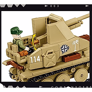 COBI Company of Heroes 3 MARDER III (Sd.Kfz. 139) Mobile Artillery| German World War II Model Toy Vehicle | 420 Pieces | 1:35 Scale Model | Interlocking Building Block Set # 3050