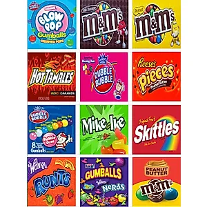 2.5" Candy Vending Machine Labels Stickers (12 Pack)