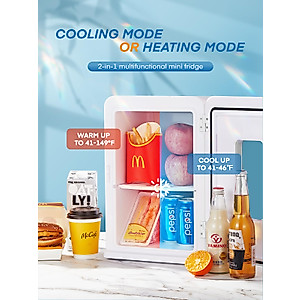 NORTHCLAN Mini Fridge for Bedroom, 15 Litre/21 Cans Portable Mini Refrigerator with AC/DC Power for Office, Dorm and Car, White