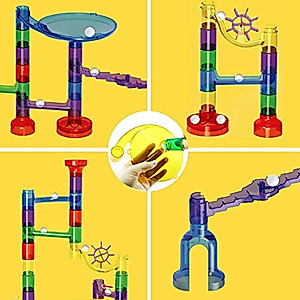 WTOR 216PCS Marble Run Super Set - Marble Maze Game Educational Learning Building Blocks Toys Gift for Boys Girls Kids Children