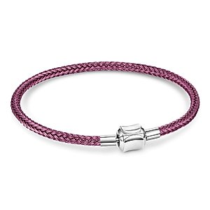 GNOCE Basic Bracelet with 2 Pieces of Stoppers Charms Bracelet for Teen Bride Women Jewelry Valentine's Day Purple, 17 cm (6.7 in)