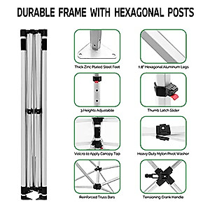 ABLEM8CANOPY Custom Canopy Tent 10x10 with Logo, Personalized Pop Up Canopy Tent with Optional Walls for Business Events, Trade Shows, Farmers Market, Roller Bag Included(Apothecary)