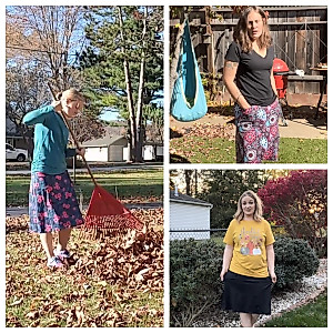 Womens Skorts Modest Knee Length Skirts Athletic Midi Active Running Skirt Black XX-Large