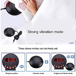 AYNEFY Super Shaker Clock, Alarm Clock 110 Decibels Red Flashing Light Super Shaker Extra Loud Alarm Clock for Student Elder