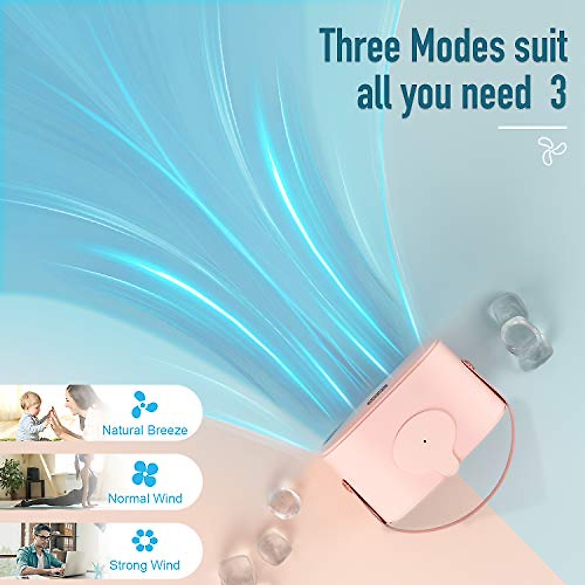 BNT Mini Air Conditioner，Upgraded Multifunction 3 in 1 Car Air Conditioner with Mist Sprayer， USB Mini Portable Air Conditioner for Room/Tent/Office/Bedroom/Car