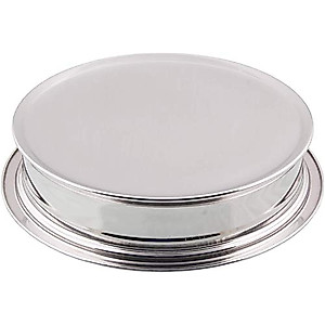 Communion Ware Holy Serving Tray Including Center Bread Plate with A Cover - Stainless Steel (Silver/Mirror)