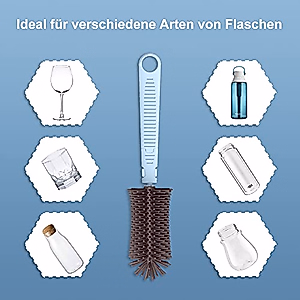 luluan Baby Bottle Brush Cleaning Kit with Drying Rack, Baby Bottles Silicone Brushes for Cleaning Baby Bottles, Bottle Cleaner Brush 6-Set for Cleaning Glass Bottles Plastic Bottles Metal Bottles