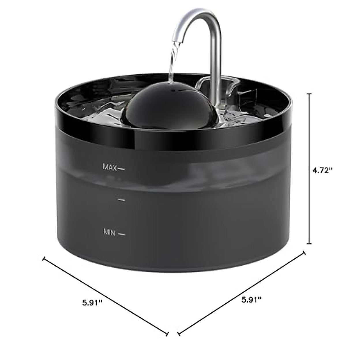 UIOOQ Cat Water Fountain, Pet Waterer Fountain with Ultra Silent Pump, Activated Carbon Filter Keep Water Fresh, 2.2L Capacity, Faucet Design, Anti Sputtering, Suit for All Kinds of Cat