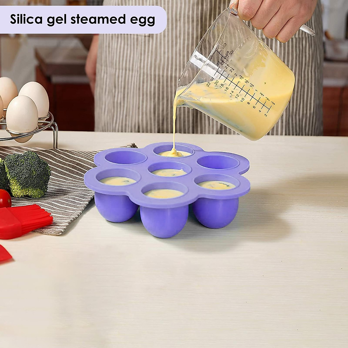 SHIDOW Silicone Egg Bites Molds for Instant Pot Accessories, Fit Instant Pot 5,6,8 qt Pressure Cooker, Silicone Egg Mold for Home Pressure Cookers Kitchen Restaurant.