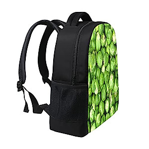 HURPAN Green Brussel Sprout Vegetables Laptop Backpack Casual Travel Daypack for Men Women,Shoulder Bag School Bookbag For Boys Girls