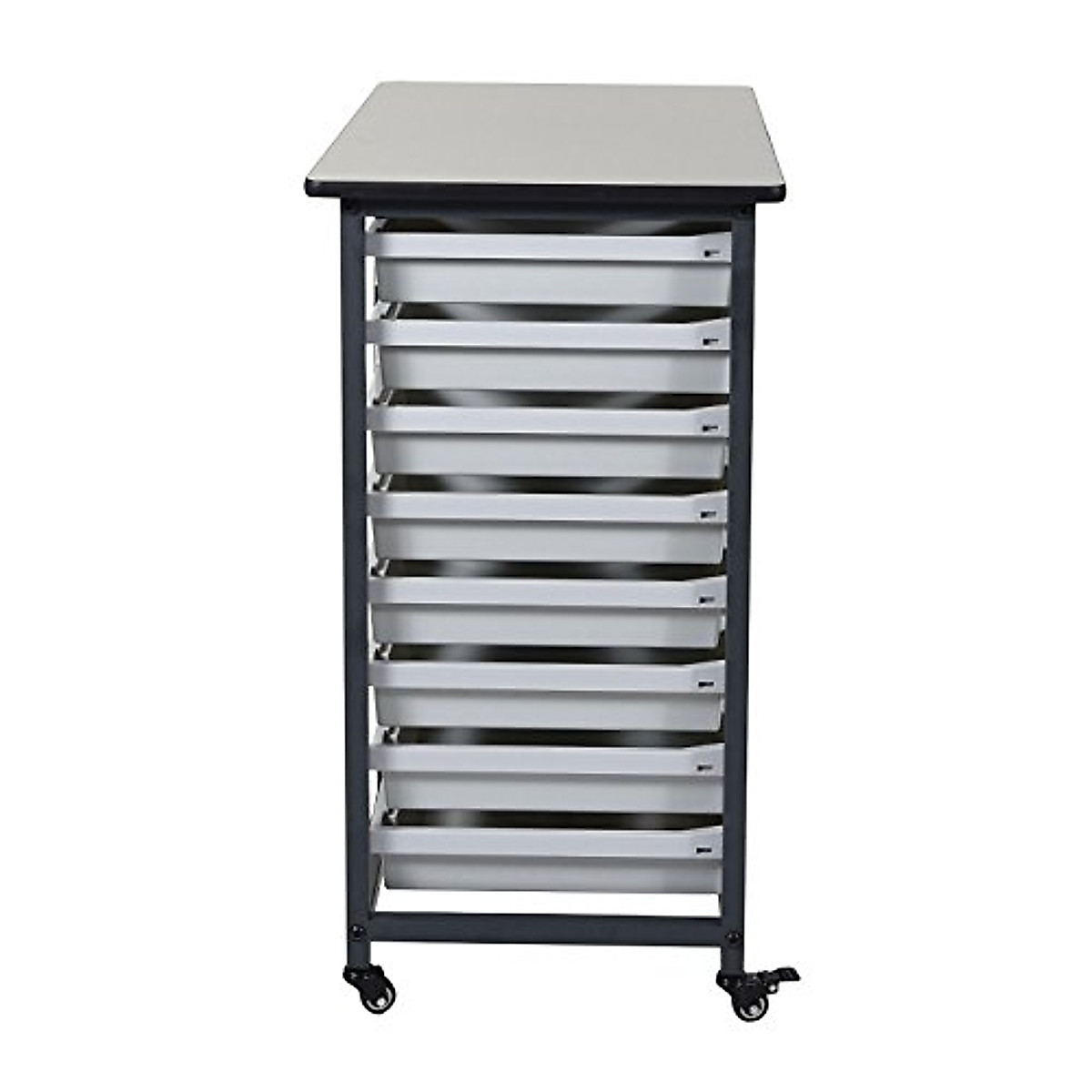 LUXOR MBS-DR-16S Mobile Bin System - Double Row Grey 20 L x 30 75 W x 37 5 H