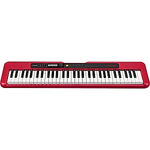 Casio CT-S200 61-Key Digital Piano Style Portable Keyboar, 48 Note Polyphony and 400 Tones, Red with Headphones