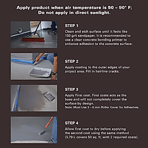 KILZ Decorative Concrete Coating, Interior/Exterior, Slip Resistant, Gray, 1 Gallon