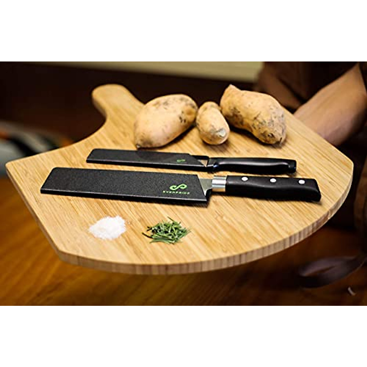 EVERPRIDE 6 Inch & 8 Inch Chef Knife Guard Set (2-Piece Set) Universal Blade Edge Cover Sheaths for Chef and Kitchen Knives – Durable, BPA-Free, Felt Lined, Sturdy ABS Plastic – Knives Not Included