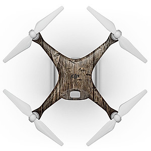 Design Skinz Design Skinz Rough Textured Dark Wooden Planks Full-Body Wrap Decal Skin-Kit Compatible with The Drone DJI Inspire 2