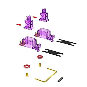 DUROCK Stabilizers V2, Screw in Stabilizers with 2u 6.25u 7u Wires, PCB Mount Keyboard Stabilizers for Mechanical Keyboards (V2 Purple 100% Kit)