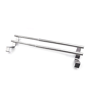 ADBEN Expandable Double Towel er Over Cabinet Cupboard Doors Stainless Steel Bath Towel Bar Towel Clothes er Towel Rack Holder for Bathroom Kitchen Towel Storage Shelf