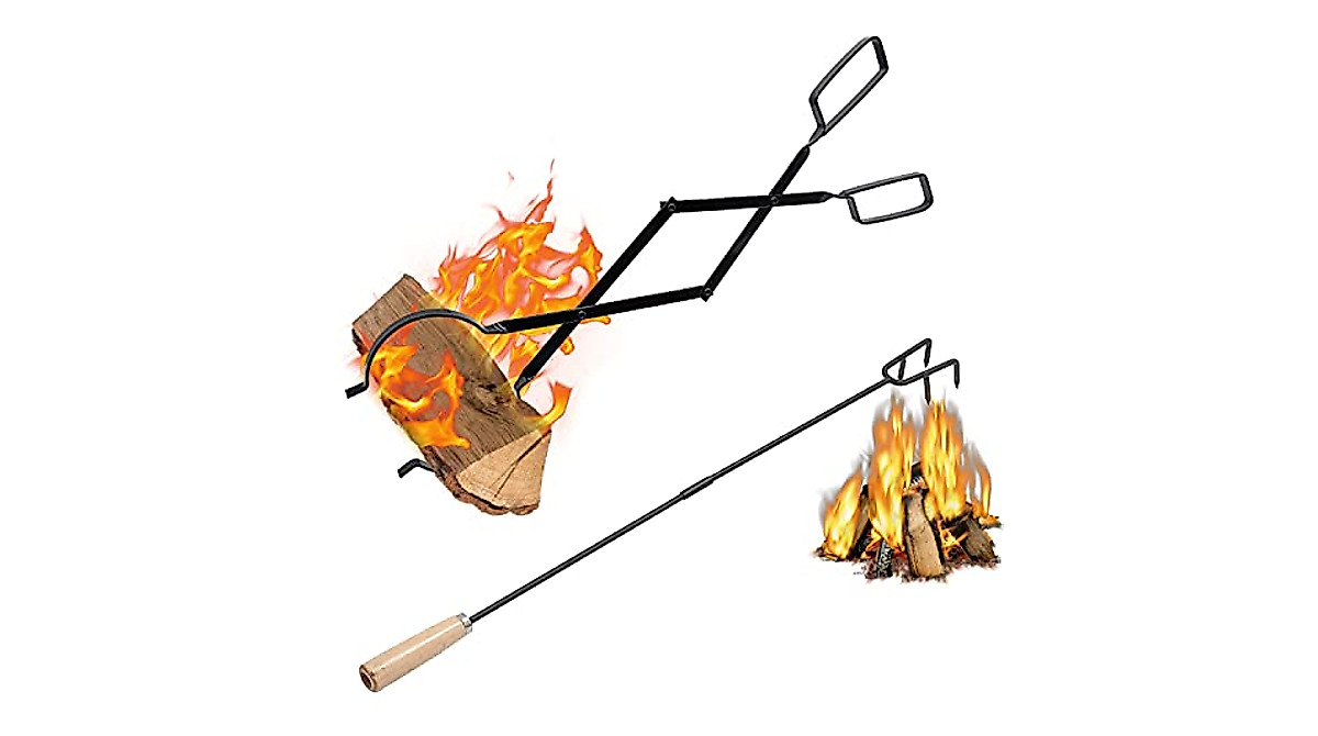 Hydream Fire Pit Poker & Log Grabber Set for Safe Outdoor Fires