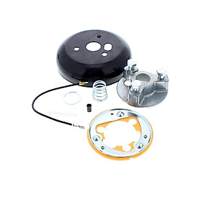 3-Bolt Steering Wheel Adapter for 1969-94 GM Applications, Ididit, Flaming River: Standard Bolt Pattern, Includes Cover, Spring, Spacer, Plunger, Lead Wire & Bolts, 2-3/8" I.D., 2-15/16" O.D. Adapter