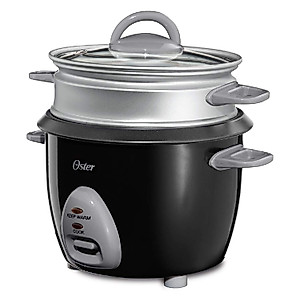 Oster 6-Cup Rice Cooker with Steam Tray, Black (CKSTRCMS65)