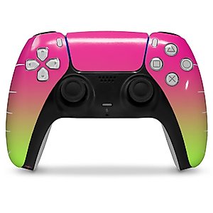 WraptorSkinz Skin Wrap compatible with Sony PS5 DualSense Controller Smooth Fades Neon Green Hot Pink (CONTROLLER NOT INCLUDED)