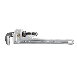 RIDGID 23498 Model RC-1625 Aluminum Ratchet Action 1/8" to 1-5/8" Plastic Pipe And Tubing Cutter, Silver & RIDGID 31100 Model 818 Aluminum Straight Pipe Wrench, 18-inch Plumbing Wrench