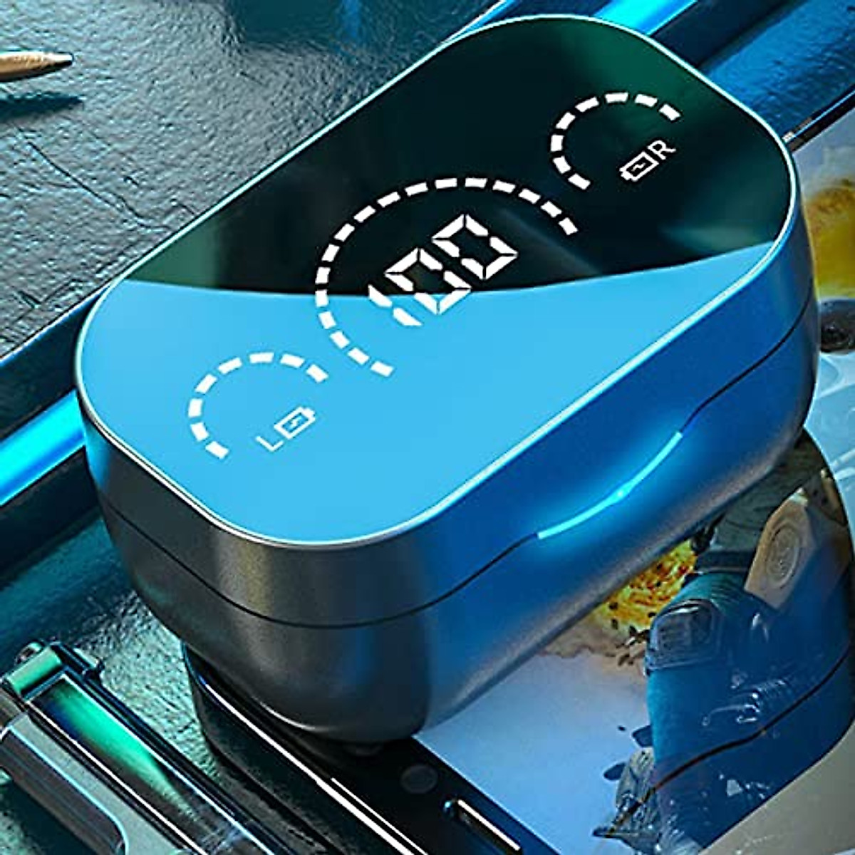 LILAJO Wireless Headphones in-Ear - Stereo Sound Sports Earplugs with Mirror Design LED Smart Display - Noise Reduction Bluetooth Headset - Touch-Control Immersive Premium Sound Earbuds