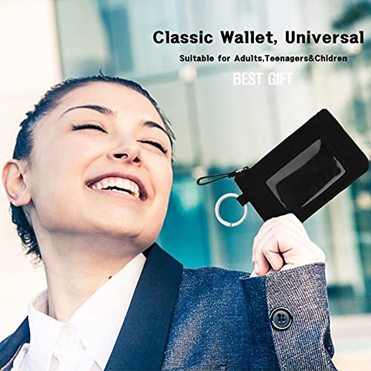 DONGGANGAJI Women's Zip ID Case Wallet Cotton Colorful Patterns Suitable for Ladies Wallet Clutch Coin Purse… (Black-BCD)