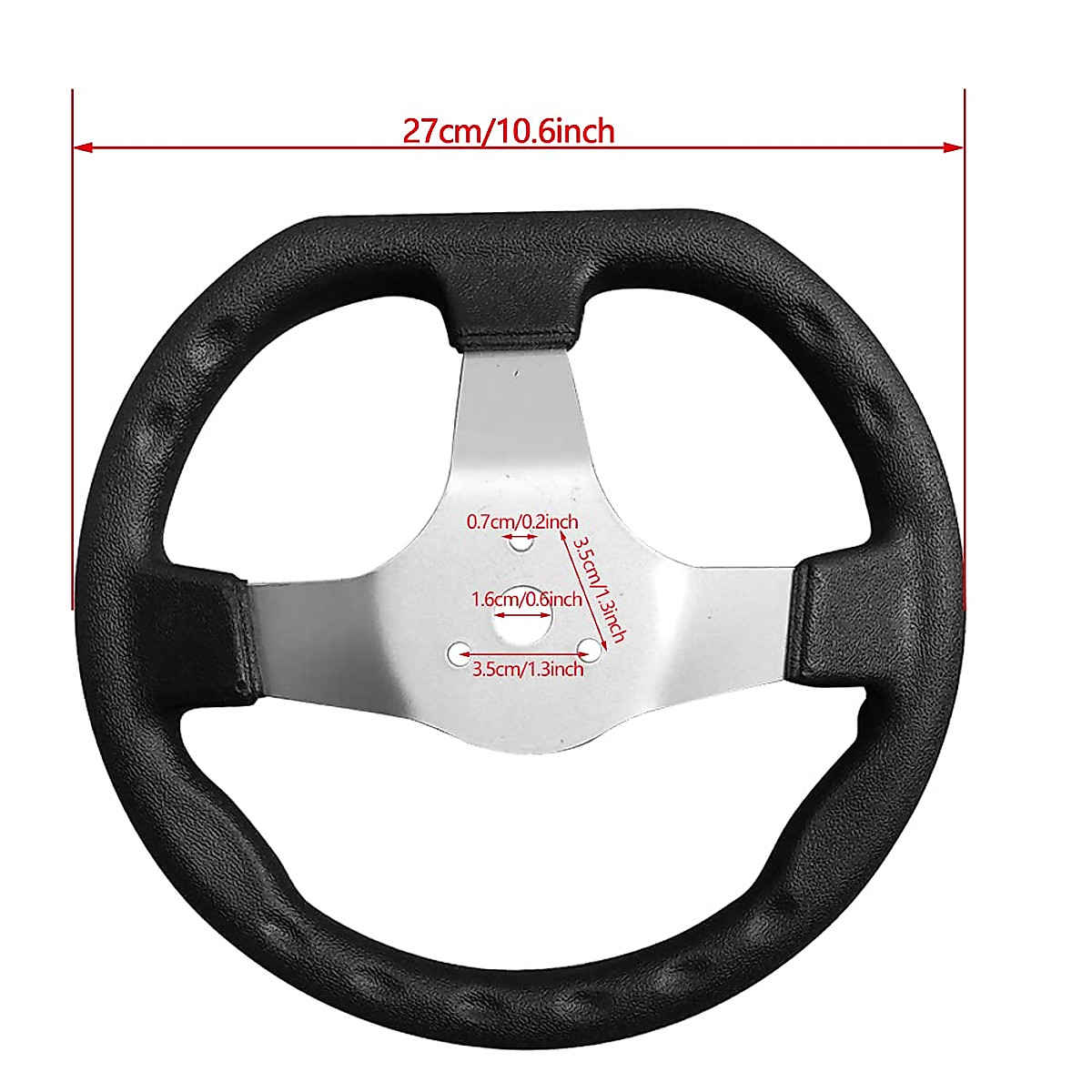 Togarhow 270mm Steering Wheel Assembly with Tie Rod Rack Adjustable Shaft and Front Wheel Hubs with Steering Knuckle Kit Full Steel Off-Road Gear Rack Fit for 110cc 125cc Go Kart Bike(10.6")