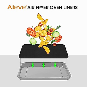 AIEVE 3 Pack Air Fryer Oven Liners & 8 Pack Self Adhesive Caster Wheels