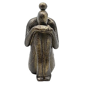 Lukitas Unique Decorative Girl Thinker Bookends, Home Office Books Shelves Stoppers Holder, Nonskid Book Stoppers, Creative Desktop Ornaments for Study Room Hotel Office Shelves, Resin, 1Pair/2Piece