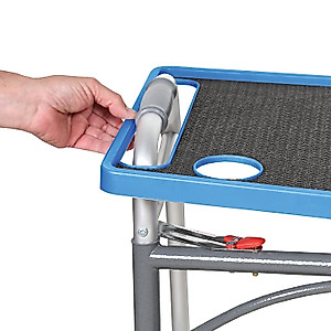Support Plus Walker Tray Table - Mobility Table Tray for Walker, Non Slip Walker Tray Mat, Walker Accessories Mat, Cup Holder for Walker (21"x16") - Royal Blue