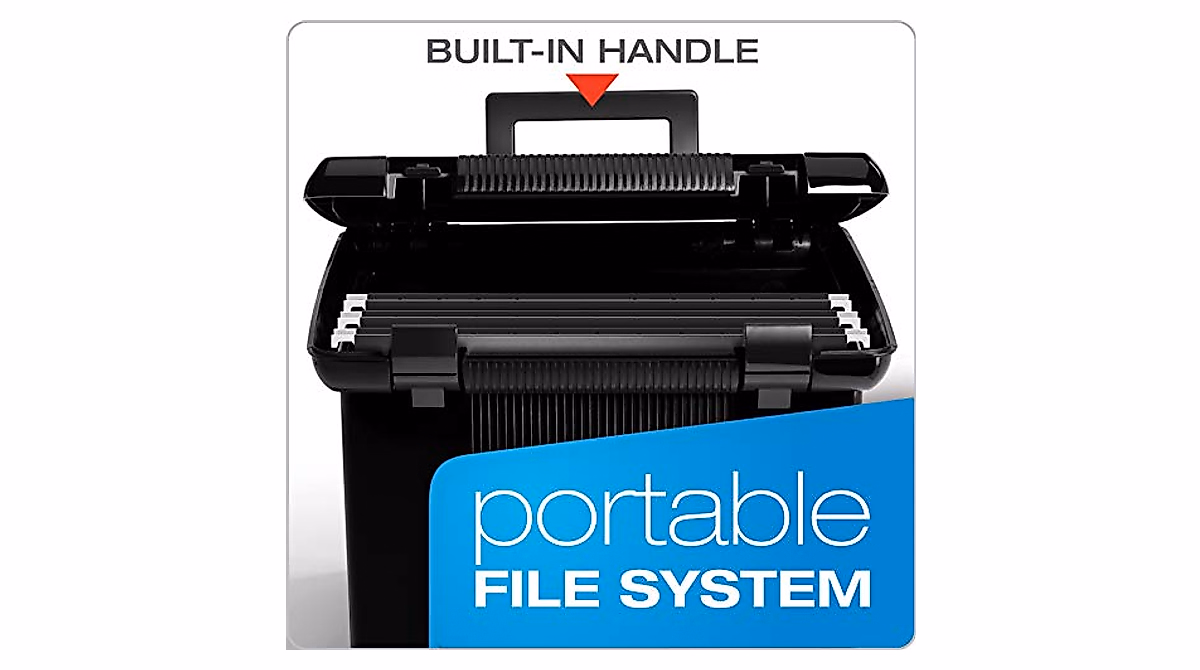 Pendaflex Portable File Box with Lid & Latch | Secure File Storage