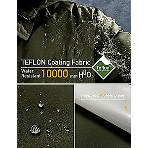 WenVen Women's Winter Hooded Waterproof Parka Jacket Long Coat (Army green, XL)