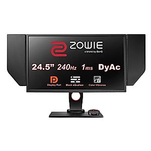 BenQ Zowie 24.5 inch 240Hz Esports Gaming Monitor, DyAc, 1080p, 1ms Response Time, Black Equalizer, Color Vibrance, S-Switch, Shield, Height Adjustable (XL2546) (Renewed)
