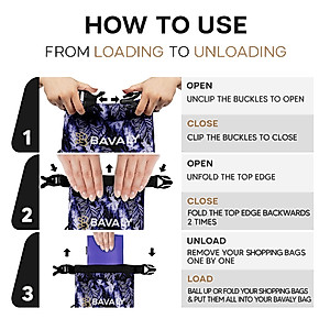 BAVALY 6 Reusable Grocery Bags within a Compact Carry Bag Strong Ripstop Washable Extra Large Tote with Handles Lightweight Carry Clip Wrist Strap Foldable Kitchen Reusable Shopping Bags for Groceries