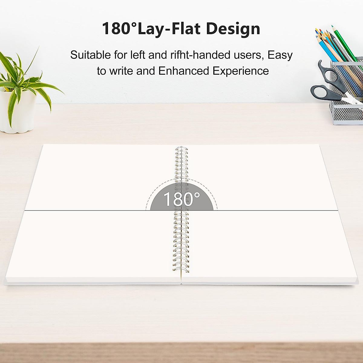 RETTACY Blank Journal Notebook, 2-Pack, B5 Blank Spiral Notebook with 160 Pages per Pack, Medium 7.6'' × 10'', 68 LB/100 GSM Thick Paper, Flexible Plastic Cover, for Sketching, Drawing