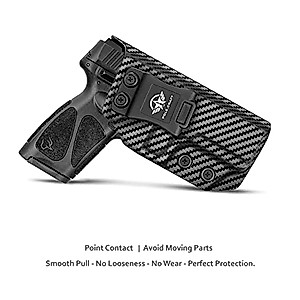 POLE.CRAFT Taurus G3 Holster, Carbon Fiber Kydex Holster IWB for Taurus G3 9mm / .40 Pistol Case - G3 Taurus Holster 9mm - Inside Waistband Holster Taurus G3 IWB Kydex Accessories (Black, Right Hand)