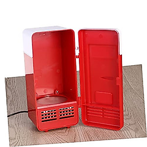 BESPORTBLE mininfridge Single Door Mini Fridge Beverage cooler mini USB refrigerator USB powered fridge small Refrigerator Portable Cooler Warmer Bar Fridge travel dual purpose heater white