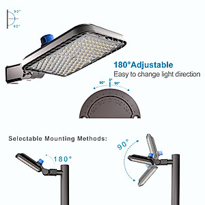 Lightdot 400W LED Parking Lot Light 60000Lm (Eqv 1600W HPS) Adjustable Slipfitter Mount Parking Lot Lighting 5000K LED Street Light with Dusk to Dawn IP65 Outdoor Area Lighting for Parking Lot