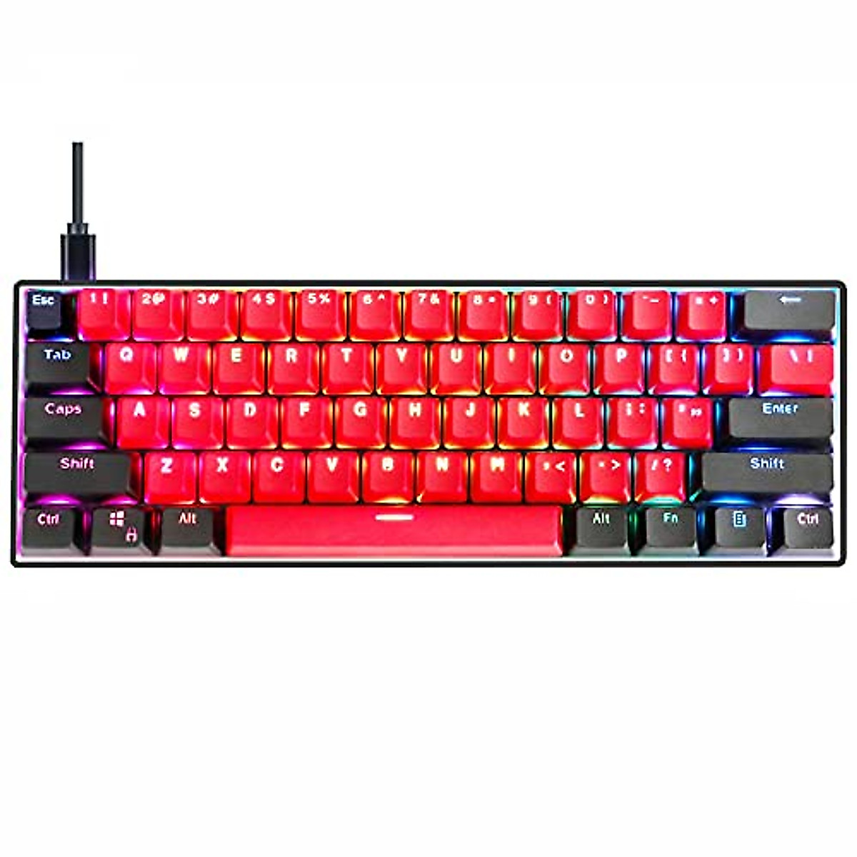 Guffercty kred Gk61 SK61 60% Mechanical Keyboard Custom Hot Swappable 60 Percent Gaming Keyboard with RGB Backlit, NKRO, Programmable for Win PC Mac (Gateron Brown, Milan)