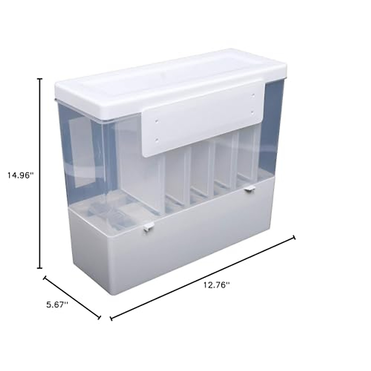 Fetcoi White Wall Mount Dry Food Dispenser, 6-In-1 Rice Coffee Bean Dispenser Wall Cereal Dispenser Countertop, 22lbs Capacity